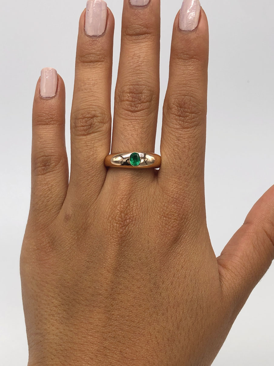 Pear Shaped Bezel Set Ring – Alpine Green